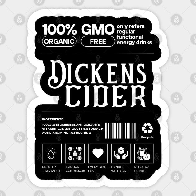 Chart Of Dickens Cider Dickens Cider Sticker Teepublic